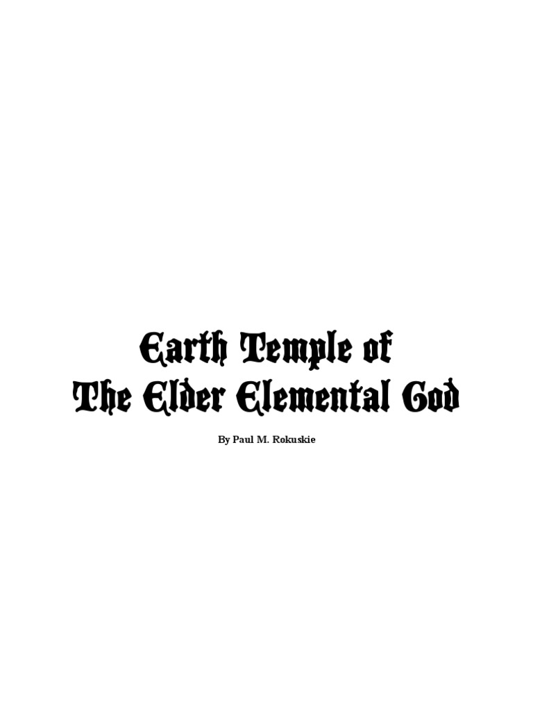 Earth Temple of The Elder Elemental God | PDF | Dwarf (Dungeons ...