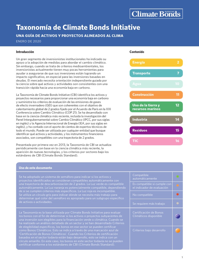 CBI Taxonomy Spanish January 2020 Final | PDF | Bioenergía | Recursos ...