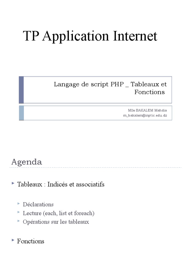 2.tab FCT PHP | PDF | Variable (informatique) | Génie logiciel