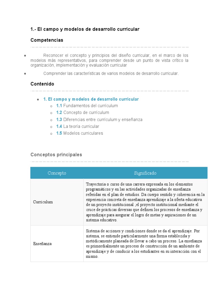 Teoria y Desarrollo Curricular | PDF | Plan de estudios | Enseñando