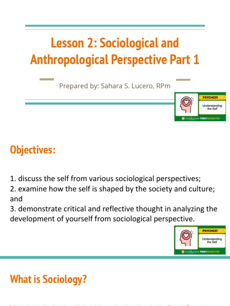 Understanding Self in Society | PDF | Self | Sociology