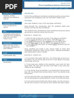 Assignment B PPP Grammar Lesson Table - First Conditional: Main Clause ...