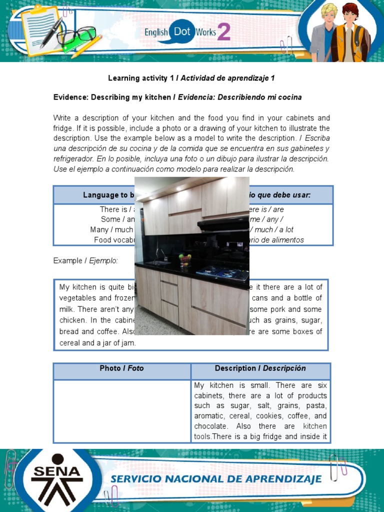 Learning Activity 1 / Actividad de Aprendizaje 1 Evidence: Describing ...