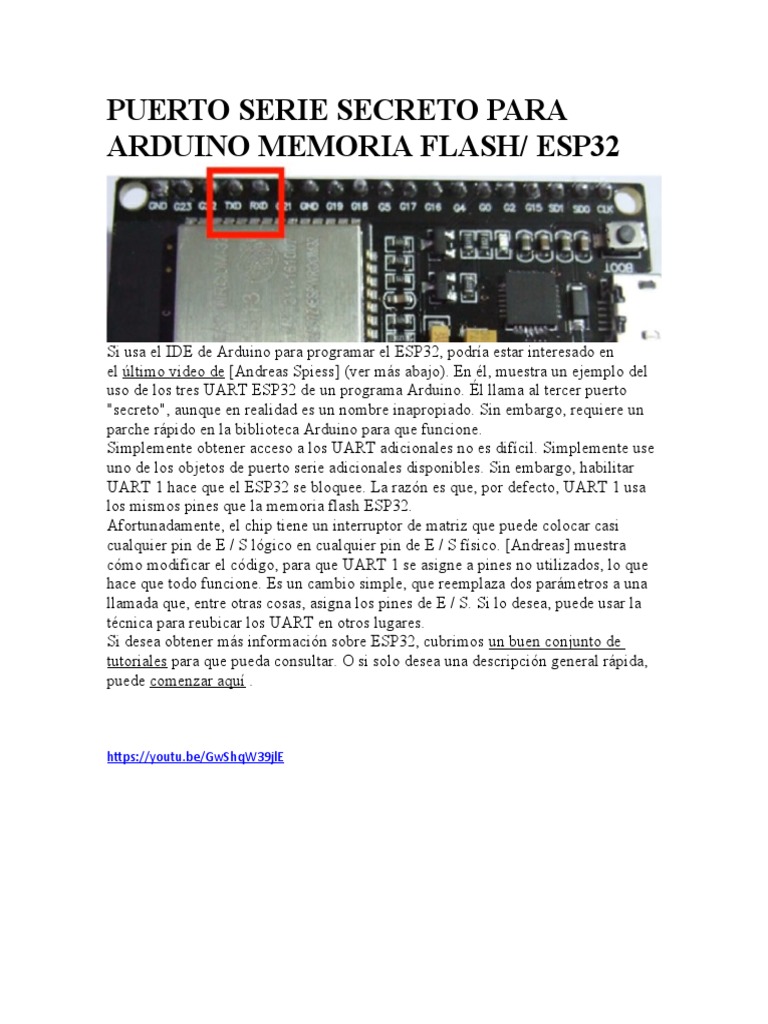 Puerto Serie Secreto para Arduino Memoria Flash | PDF | Arduino ...