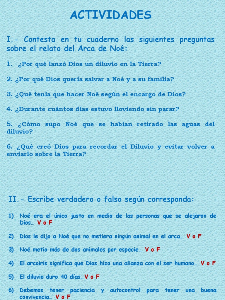 Actividades El Arca de Noé | PDF