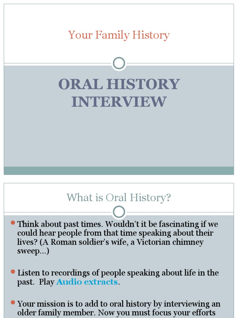 Oral History Interview | PDF | Oral History | Interview