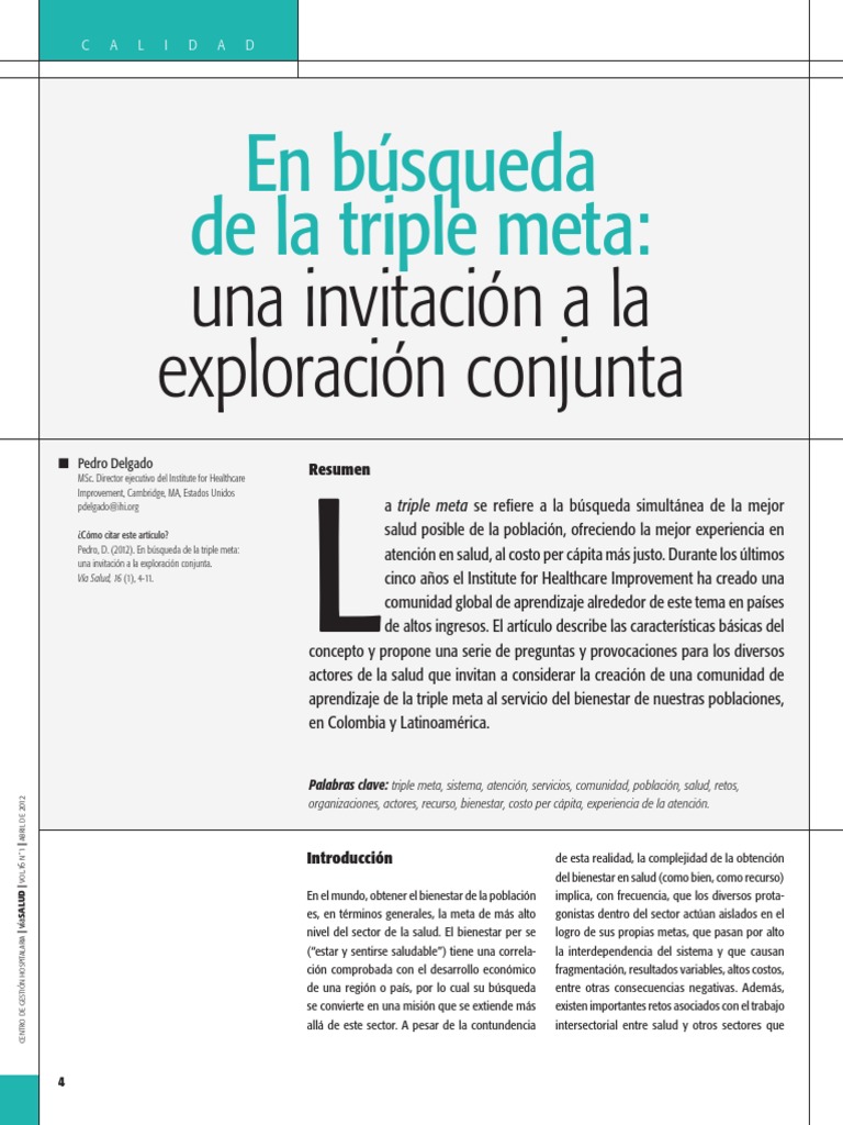 Triple Meta en Salud PDF | PDF | Hospital | Bienestar