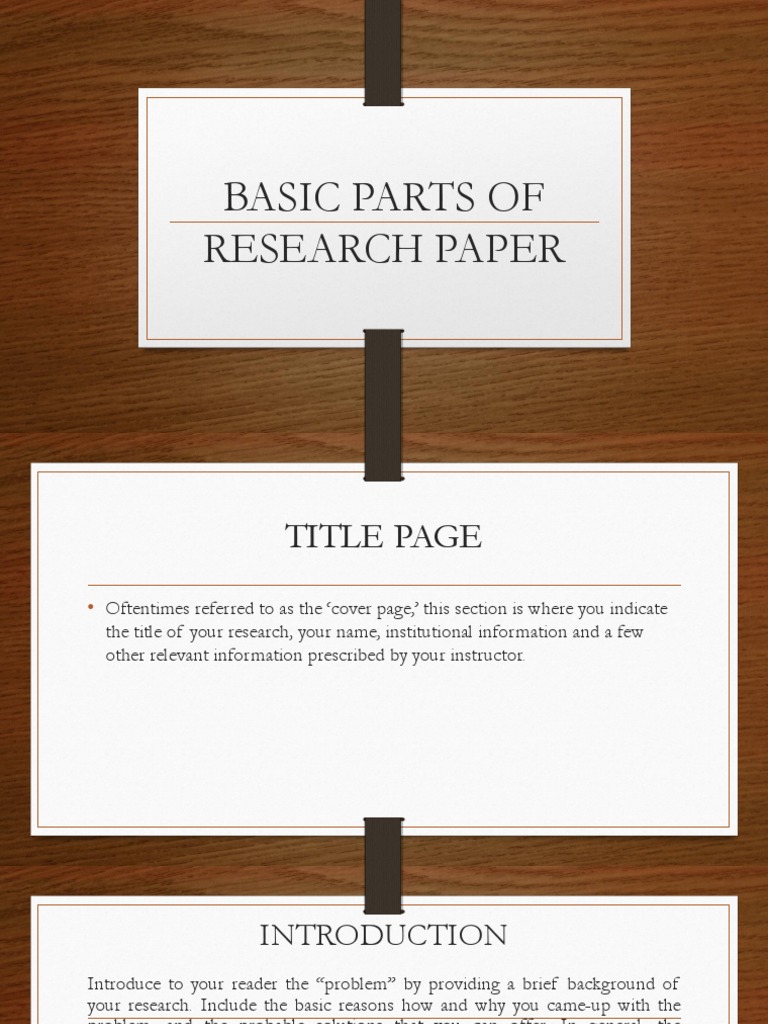 Basic Parts of a Research Paper | PDF | Conceptual Framework | Epistemology
