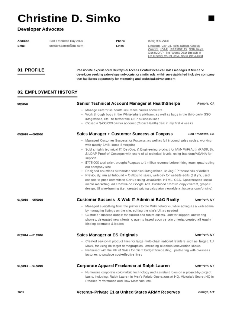 Christine D. Simko - Developer Advocate | PDF | World Wide Web | Internet & Web