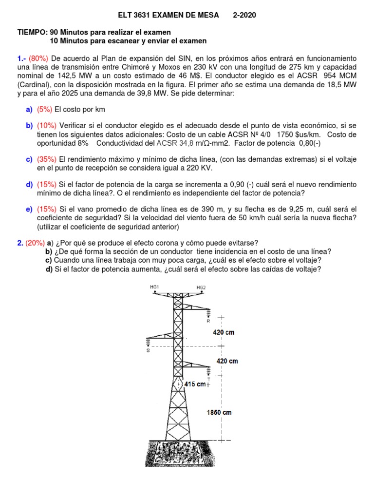 Examen de mesa ELT 3631 2-2020 | PDF