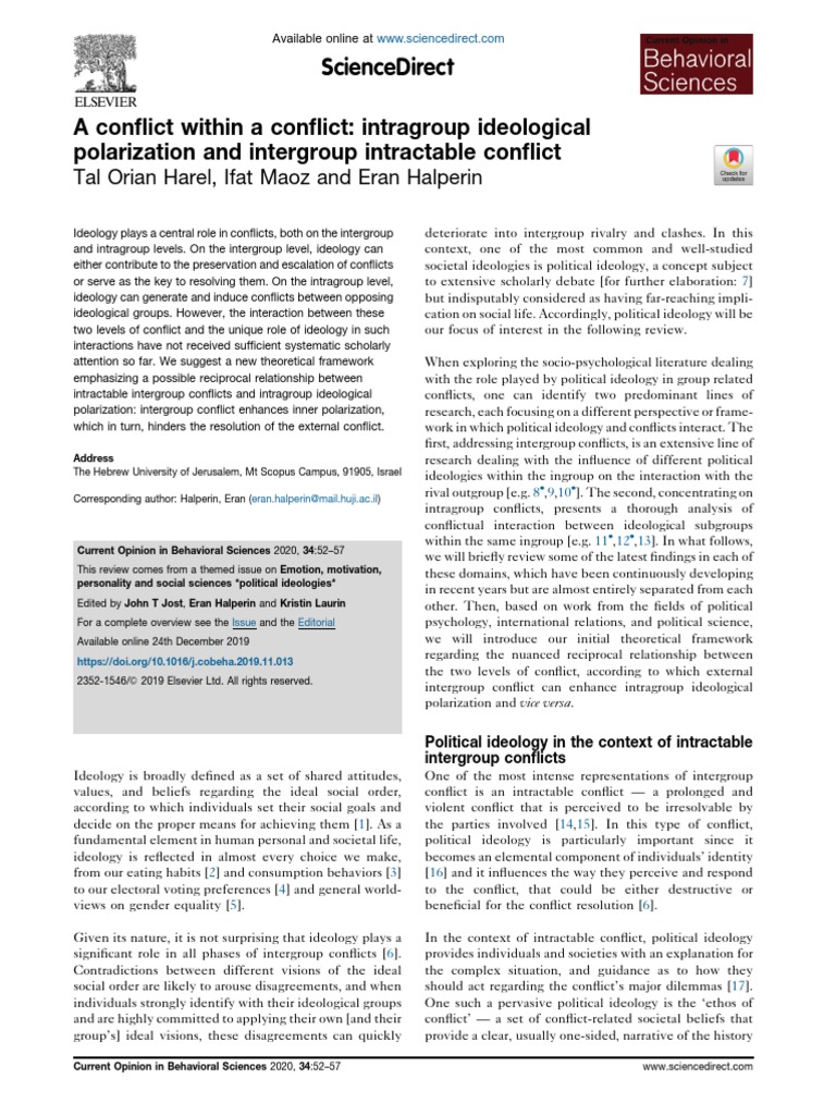 Intragroup Polarization & Intergroup Conflict | PDF | Attitude ...