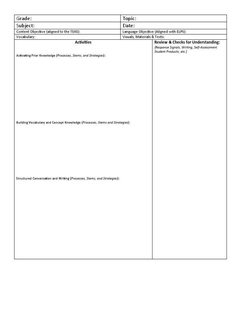 ELPS Lesson Plan | PDF