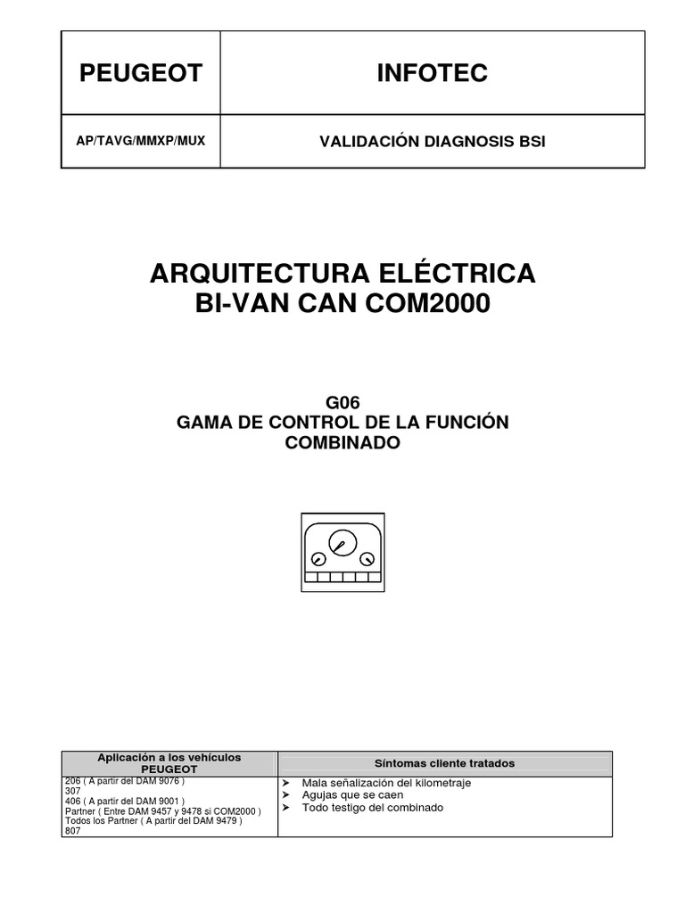 Diagnóstico BSI Peugeot 206 y Combinado | PDF | Vehículo de motor ...