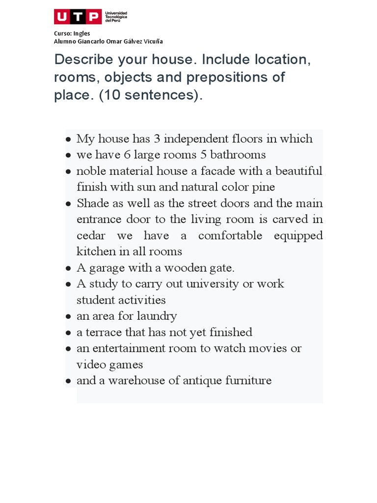 A Description of a Three-Floor House with Six Rooms, Five Bathrooms ...