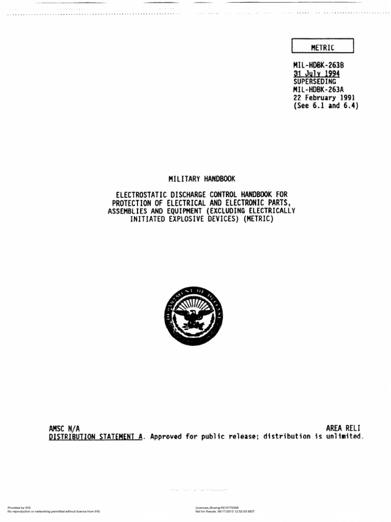 ESD Control Handbook for Electronics | PDF | Electrostatic Discharge | Electrical Engineering