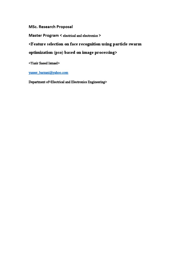 Msc. Research Proposal Master Program | PDF | Mathematical Optimization ...