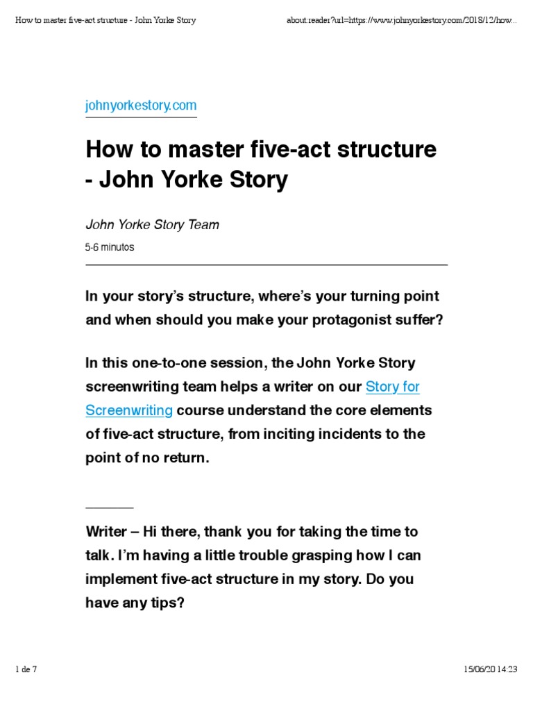 Mastering the Five-Act Structure | PDF | Plot (Narrative)