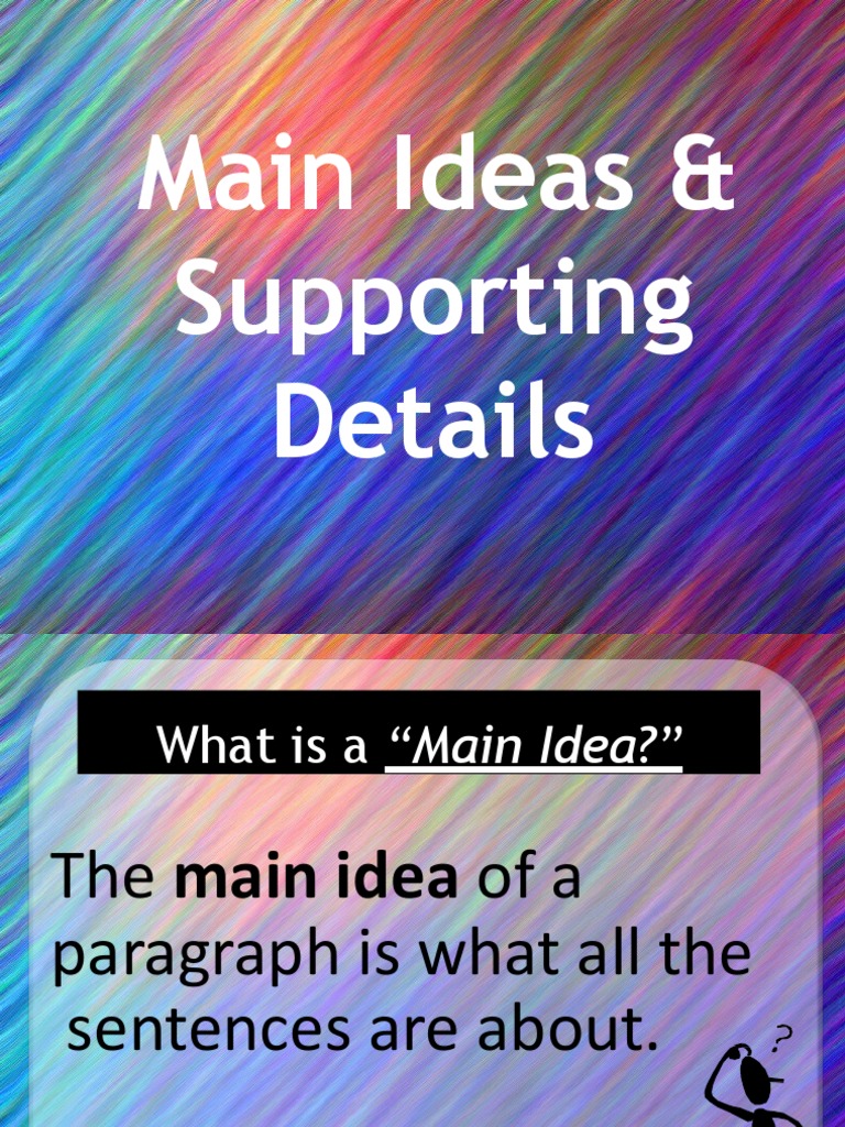 Main Idea and Details | PDF