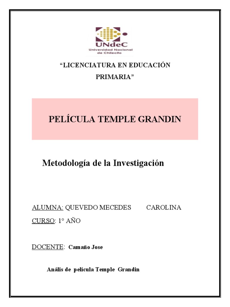 Analisis de La Pelicula Temple Grandin | PDF | Espectro autista | Maestros