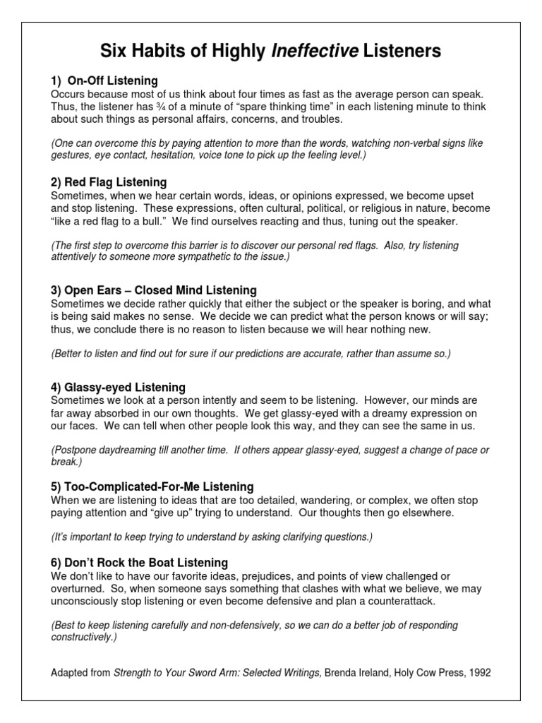 Ineffective Listening