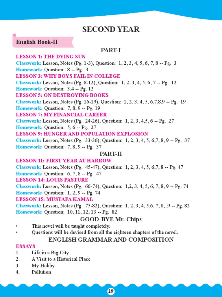 Second Year: English Book-II Part-I | PDF | Electromagnetic Induction ...