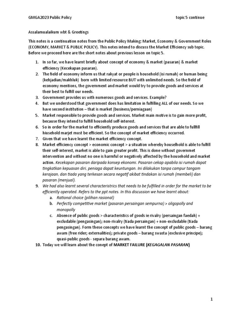 Market Efficiency and Failure Explained | PDF | Externality | Market ...