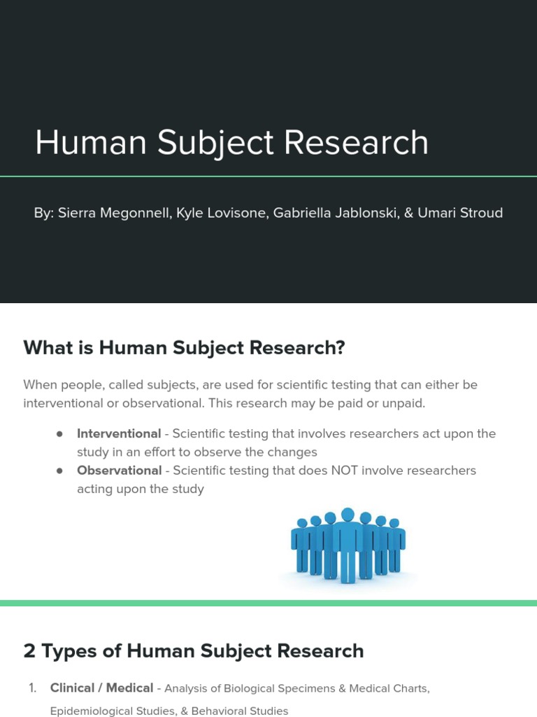 Human Subject Research | PDF | Medicine | Health Sciences