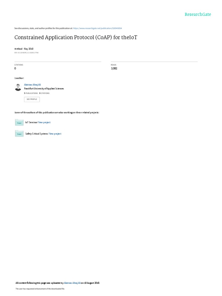 Constrained Application Protocol CoAP | PDF | Hypertext Transfer ...
