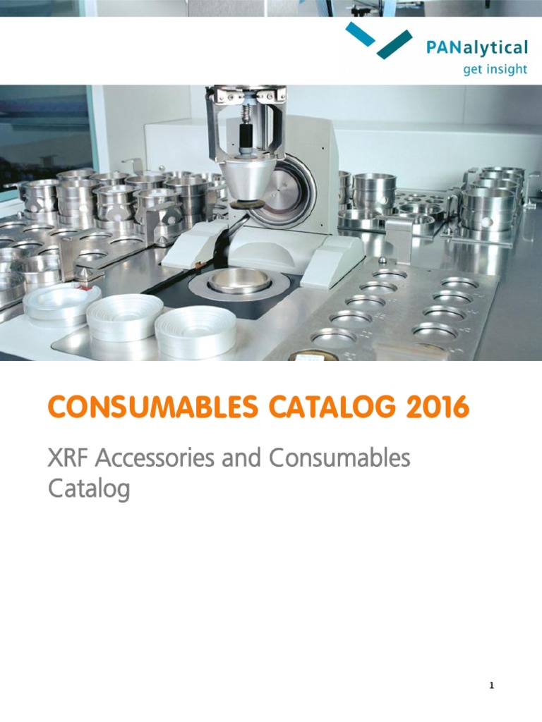 XRF Consumables Catalogue 2016 | PDF | Physical Sciences | Materials