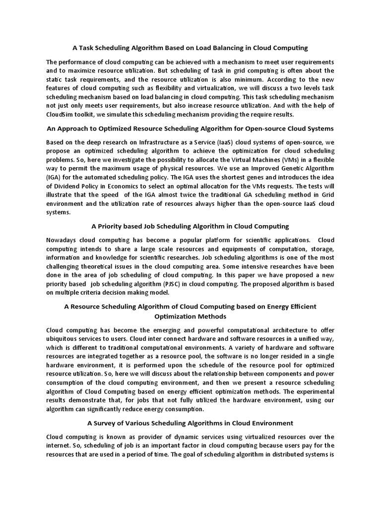 A Task Scheduling Algorithm Based On Load Balancing in Cloud Computing ... A Task Scheduling Algorithm Based On Load Balancing in Cloud Computing ...