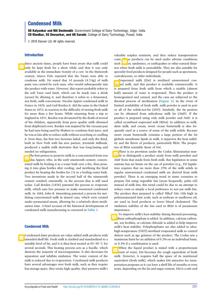 Condensed Milk PDF | Download Free PDF | Milk | Foods