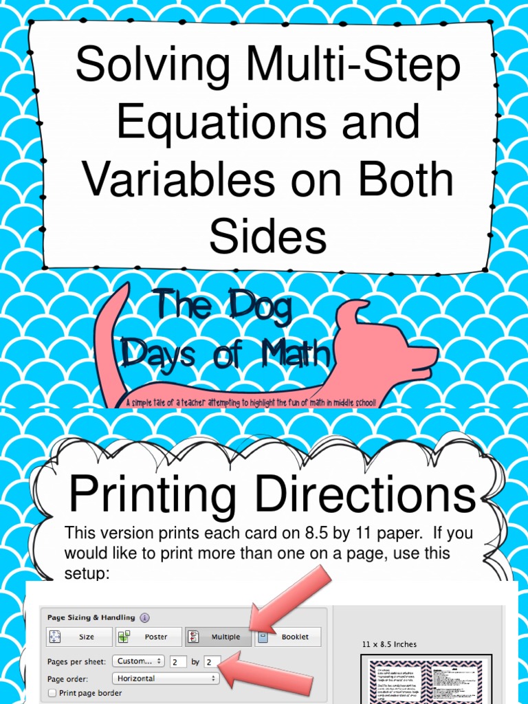Solving Multi-Step Equations and Variables On Both Sides | PDF