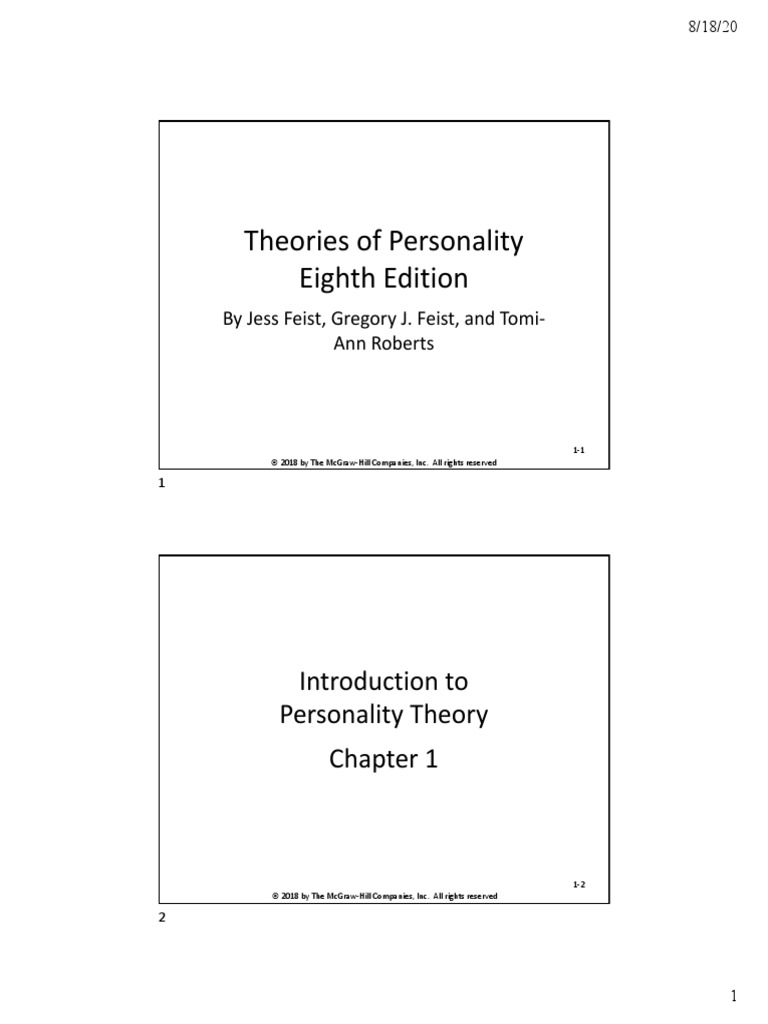 Theories of Personality Eighth Edition: Introduction To Personality ...