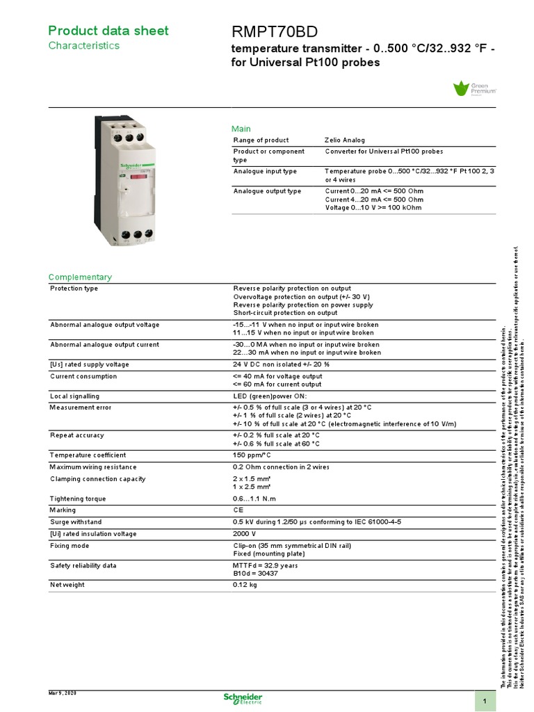 Zelio Analog RMPT70BD Document PDF | PDF