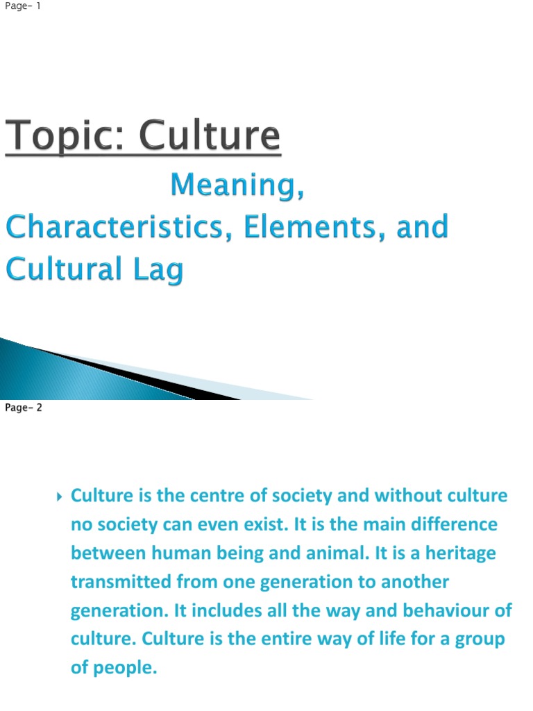 Culture | PDF | Value (Ethics) | Traditions