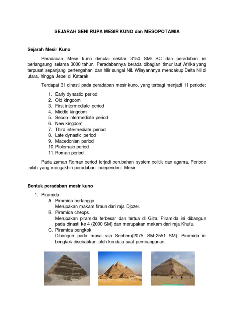 Sejarah Seni Rupa Mesir Kuno | PDF