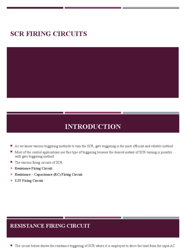 SCR Firing Circuits | PDF | Capacitor | Diode