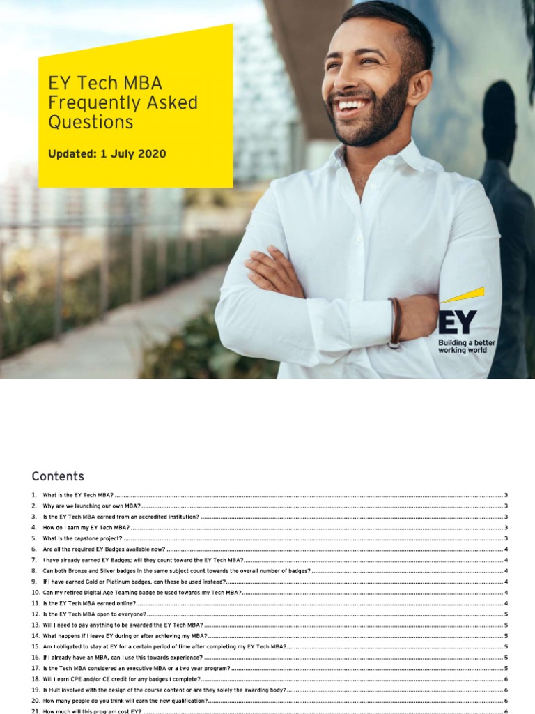 FAQs On EY Tech MBA | PDF