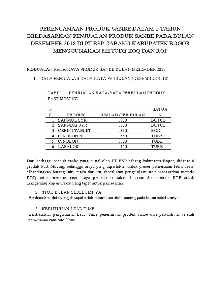 Eoq Dan Rop Fix | PDF