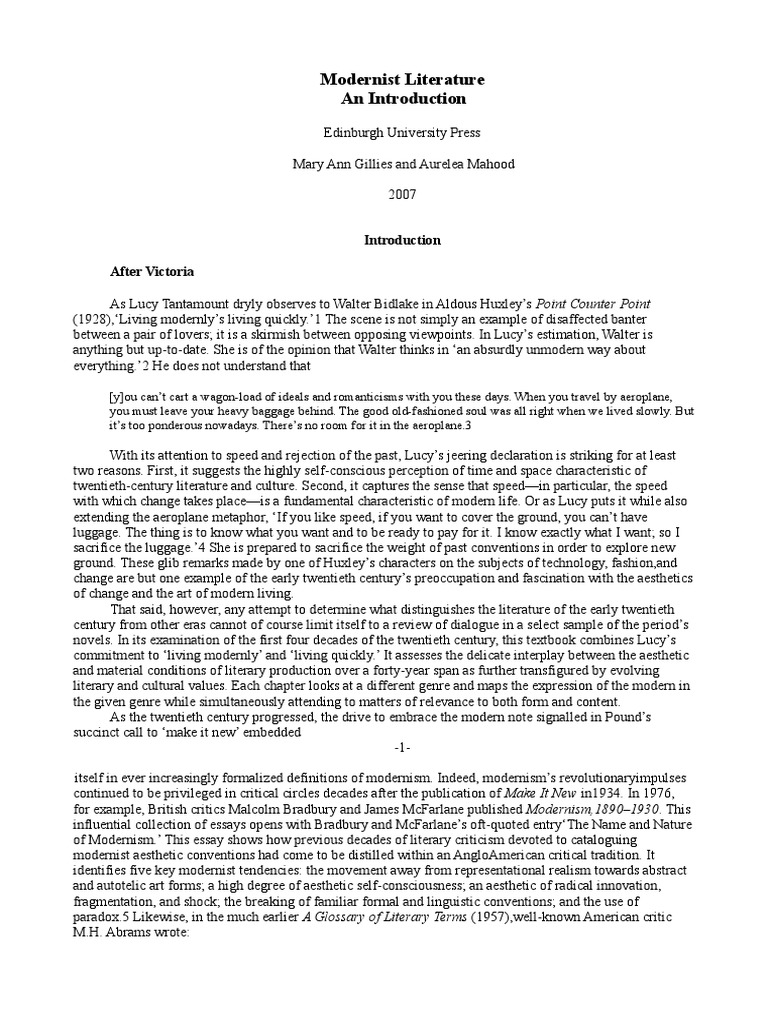 Introduction To Modernism | PDF | Modernism | Virginia Woolf