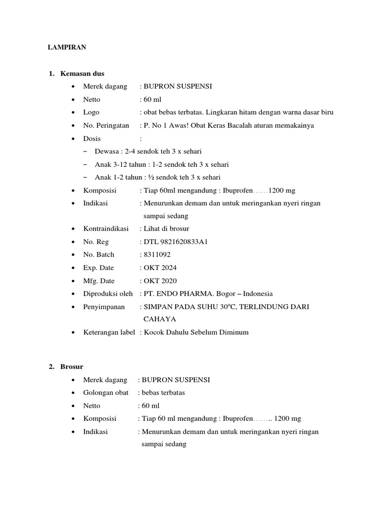 Contoh LAMPIRAN SUSPENSI KEMASAN | PDF