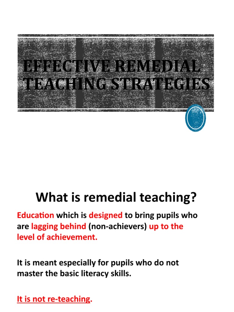 Effective Remedial Teaching Strategies | PDF | Phonics | Reading ...