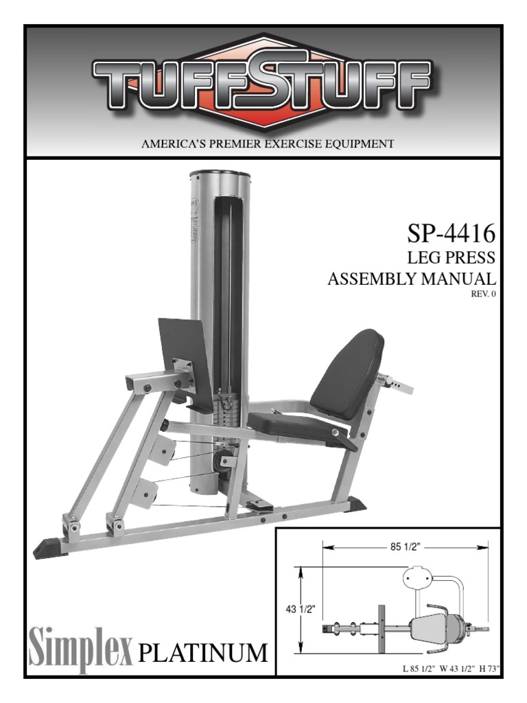 Leg Press Assembly Manual: America'S Premier Exercise Equipment | PDF ...