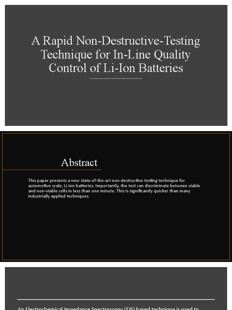 A Rapid Non-Destructive-Testing Technique For In-Line Quality Control ...
