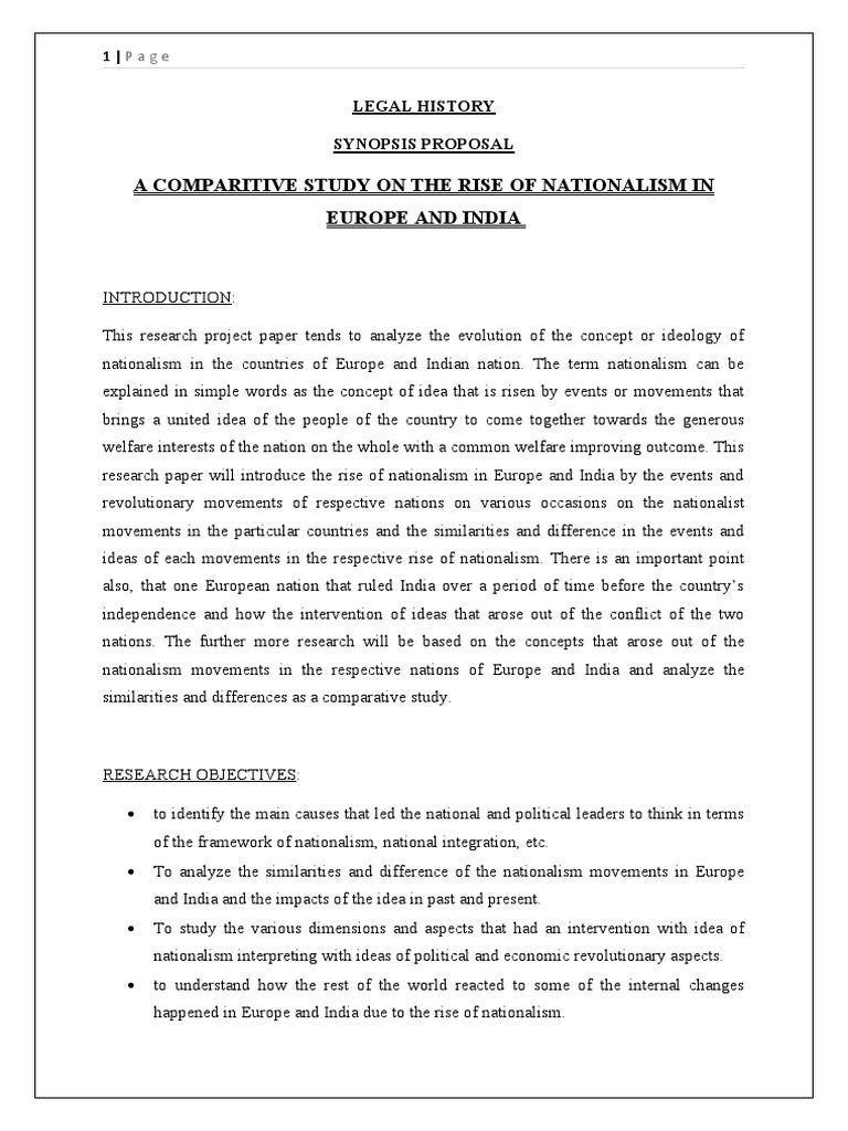 LEGAL HISTORY-proposal | PDF | Nationalism | Idea