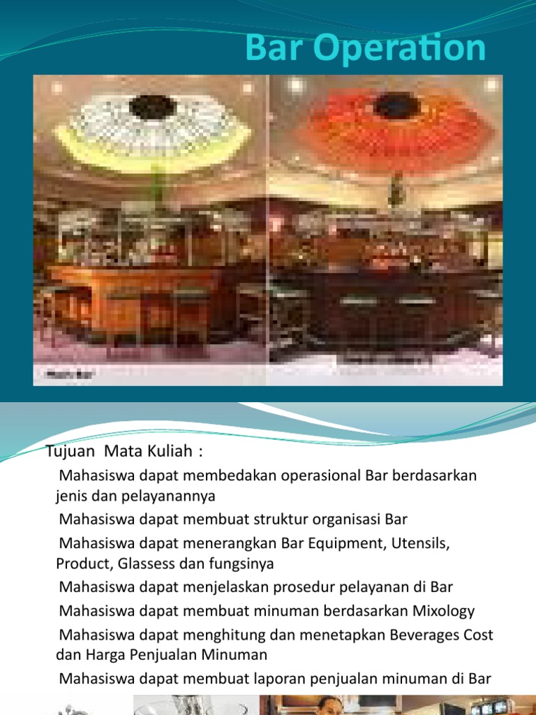 Bar Operation: Understanding Bar Management and Mixology | PDF | Bar | Pub