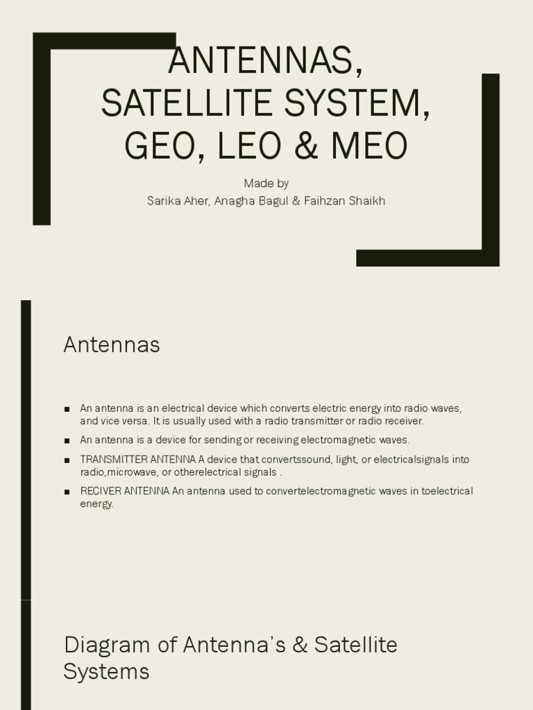 Antennas and Satellite Systems Overview | PDF | Communications ...