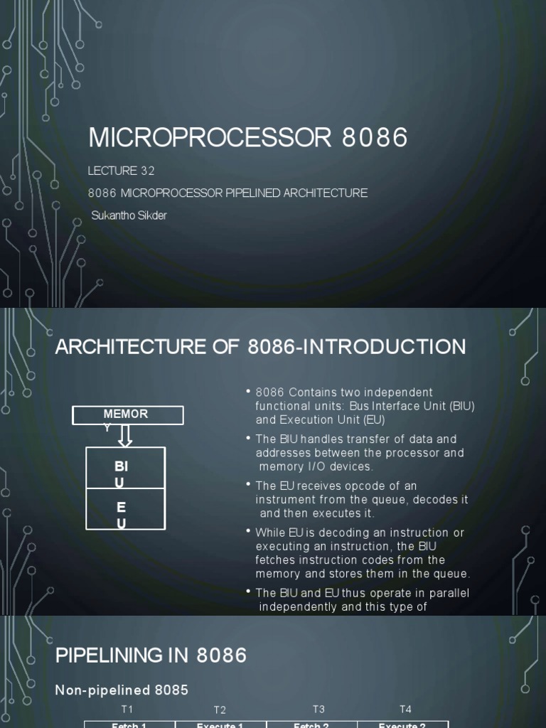 Pipelined Architecture of the 8086 Microprocessor: Enabling Parallel ... Pipelined Architecture of the 8086 Microprocessor: Enabling Parallel ...