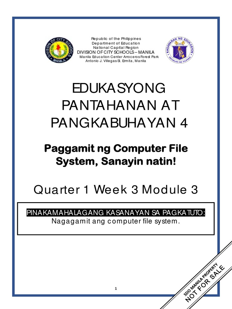 EPP 4 - Q1 - W3 - Mod3 PDF | PDF
