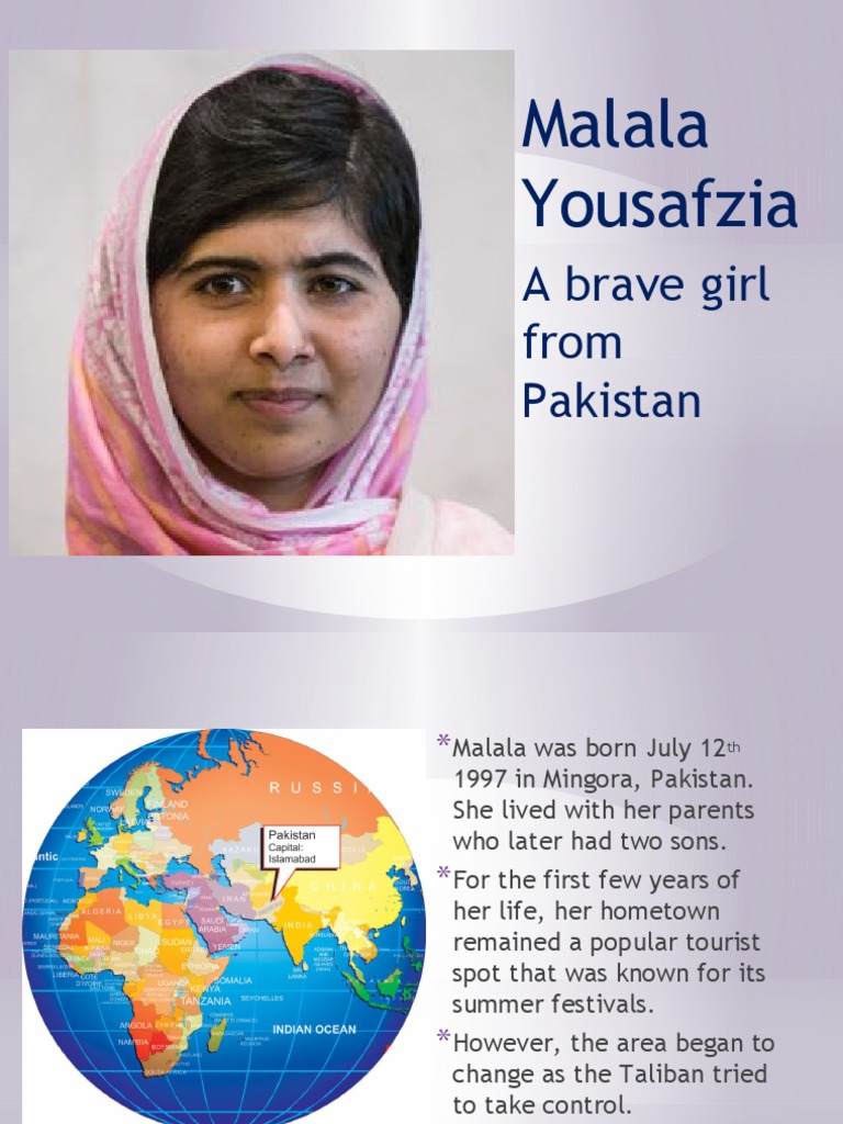 Malala Yousafzia: A Brave Girl From Pakistan | PDF | Malala Yousafzai ...